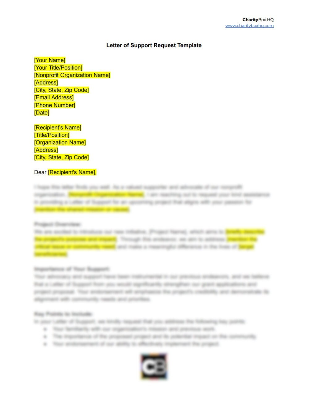 Letter of Support Request Template - Etsy