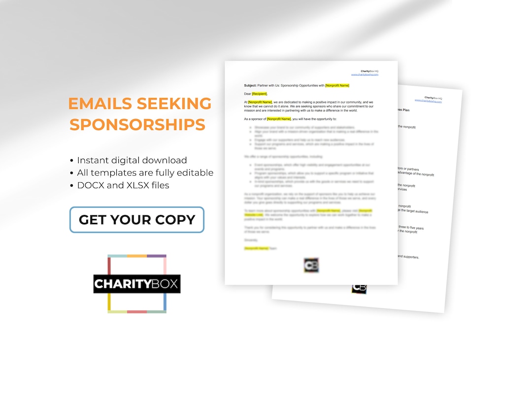 Sponsorship Email Template - Etsy