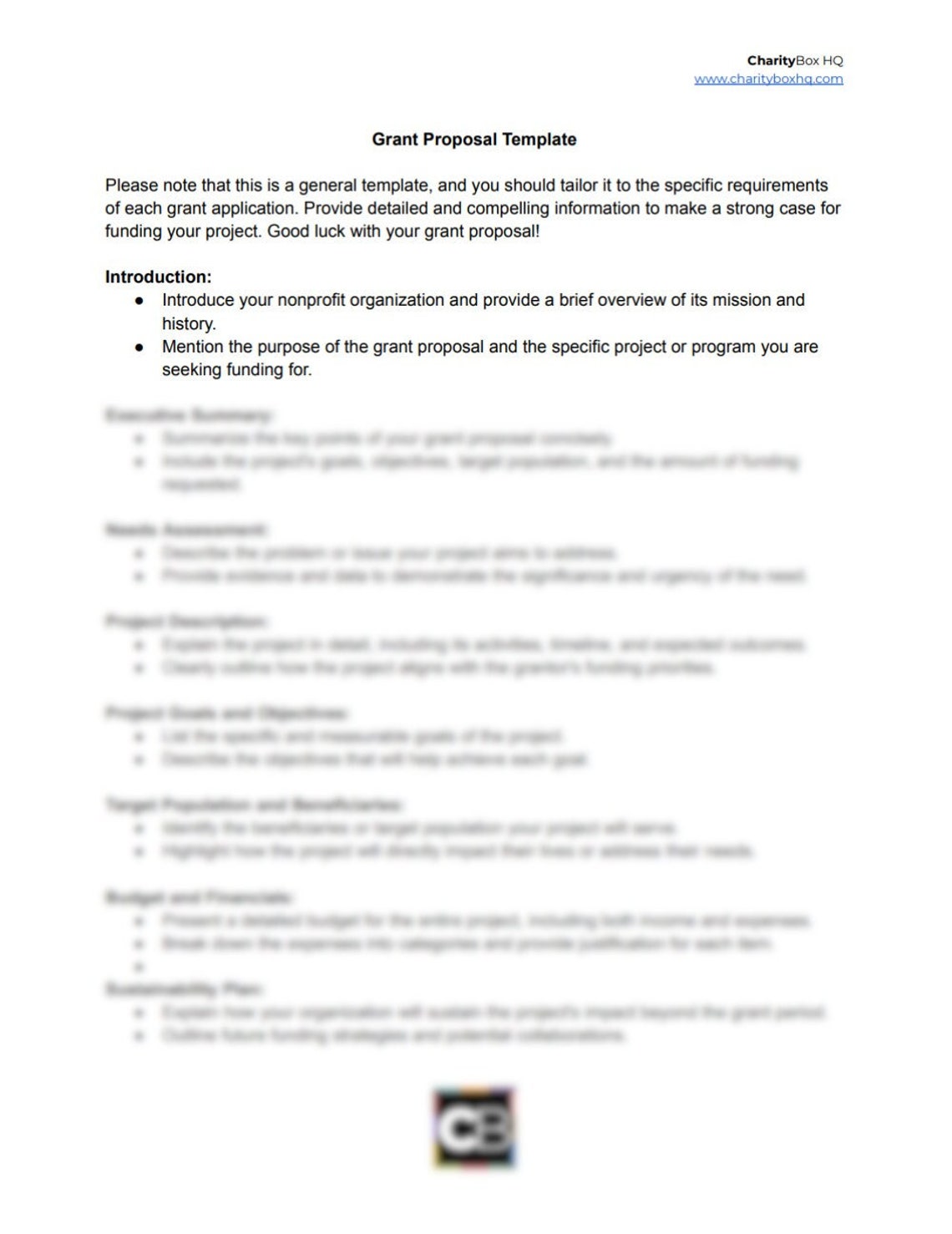 Grant Proposal Template - Etsy