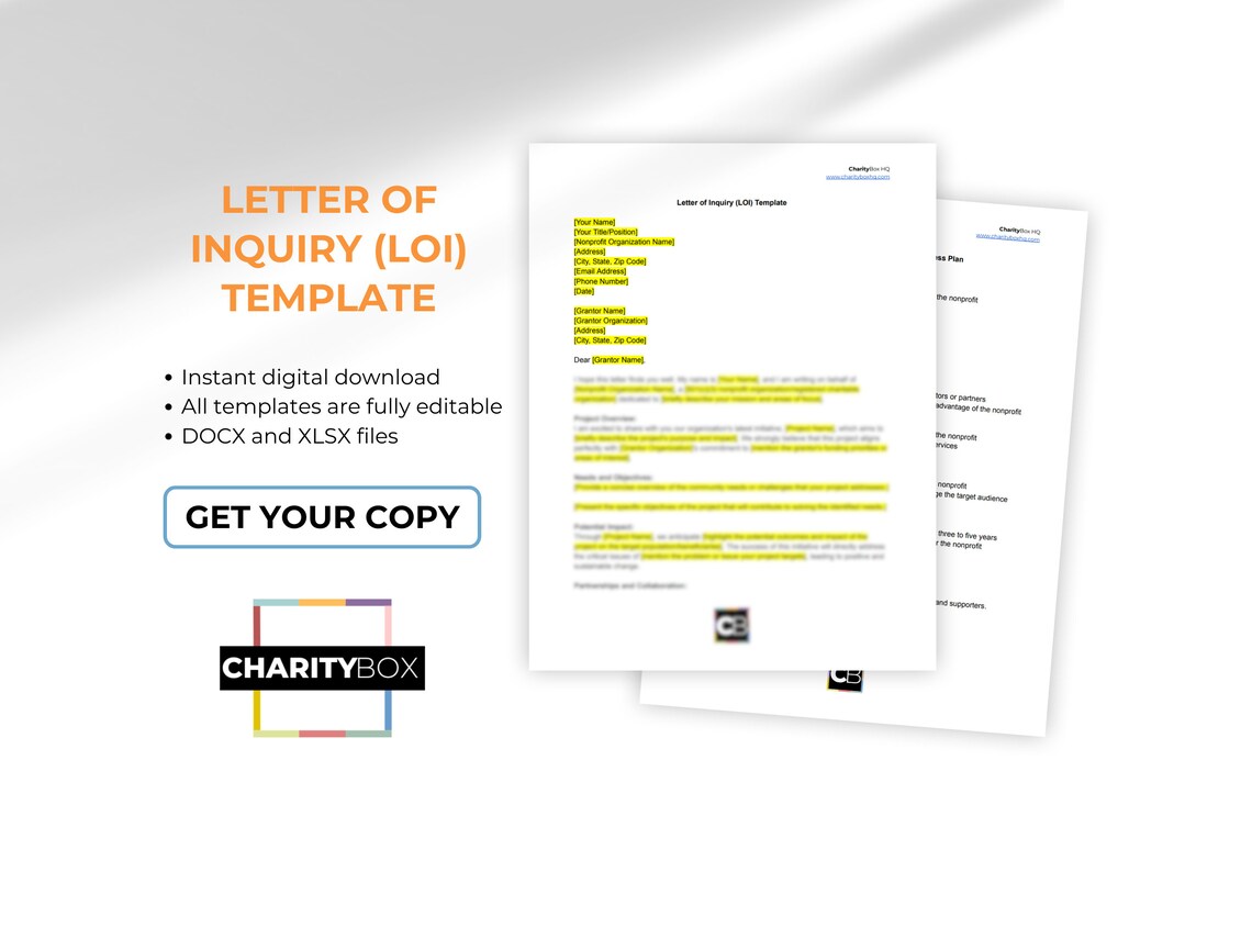 Letter of Inquiry (LOI) Template - Etsy