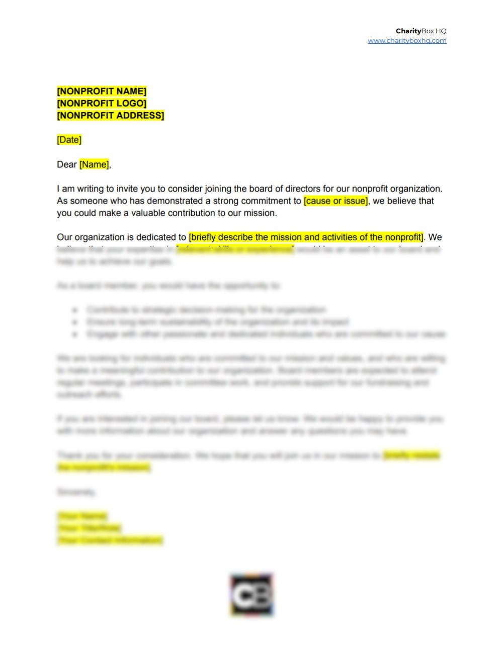 Recruiting BOD Letter Campaign - Etsy
