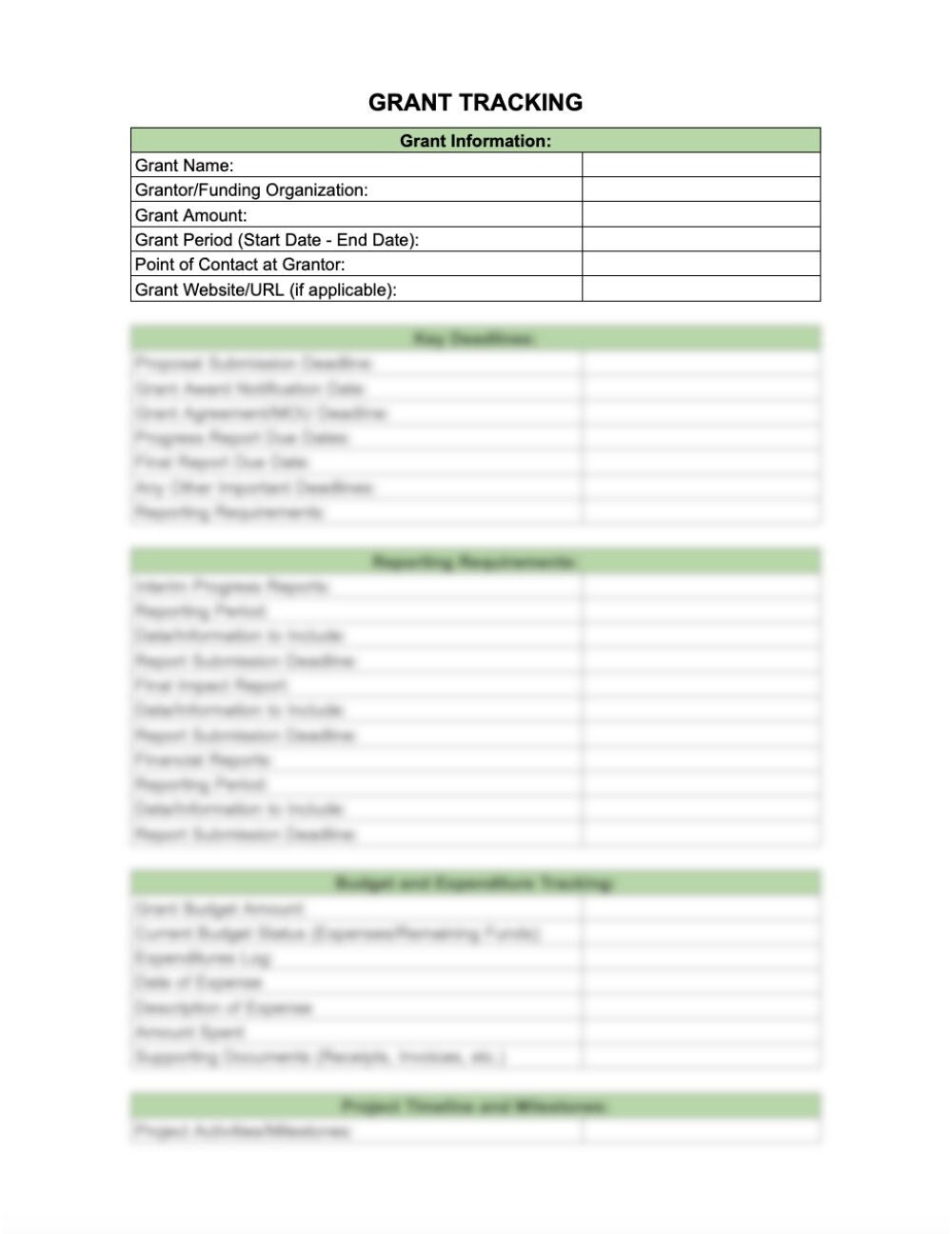 Grant Tracking Spreadsheet - Etsy