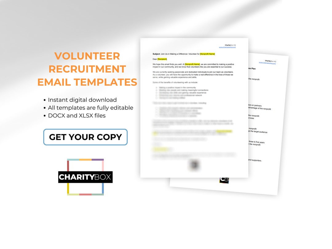 Volunteer Recruitment Email Templates - Etsy