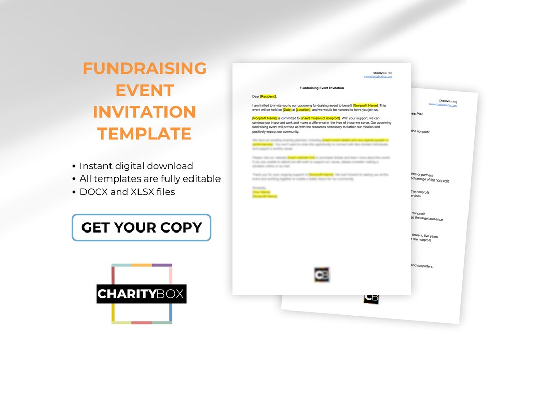Fundraising Event Invitation Template - Etsy