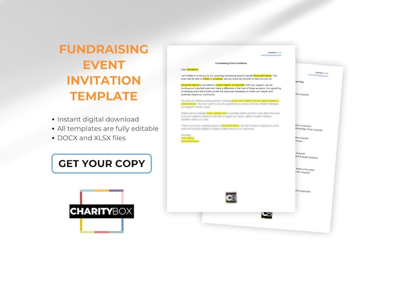 Fundraising Event Invitation Template - Etsy