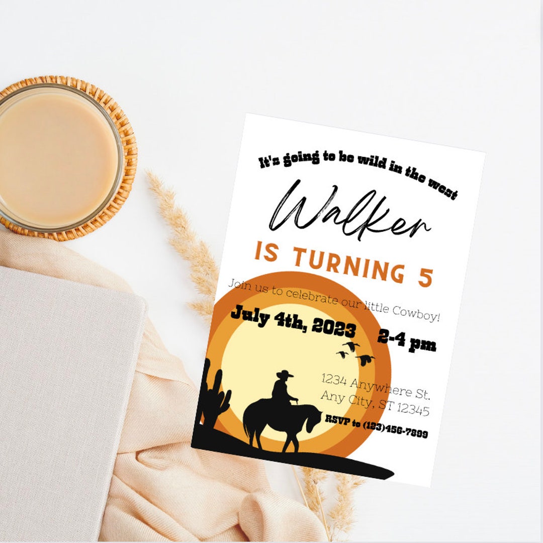 Editable Wild West Birthday Invitation - Etsy