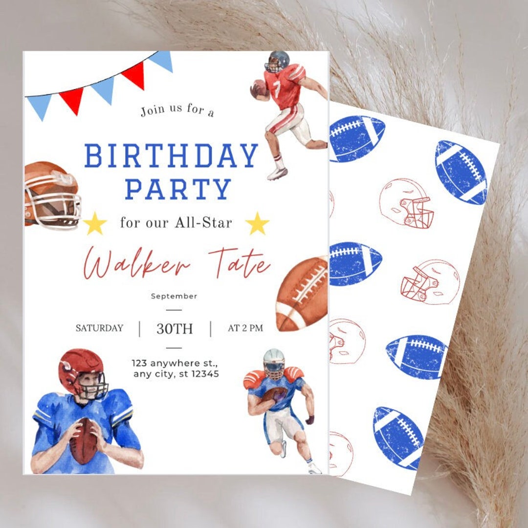 Football Birthday Party Invitation EDITABLE - Etsy