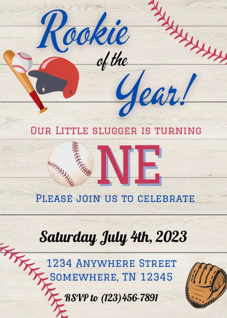 Rookie of the Year Birthday Invitation EDITABLE - Etsy