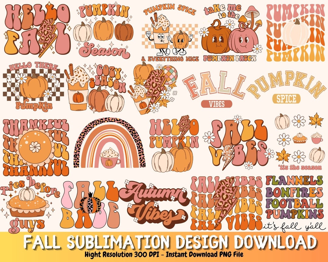 Retro Fall Bundle SVG PNG Autumn Svg, Hello Fall Cozy Pumpkin Season ...