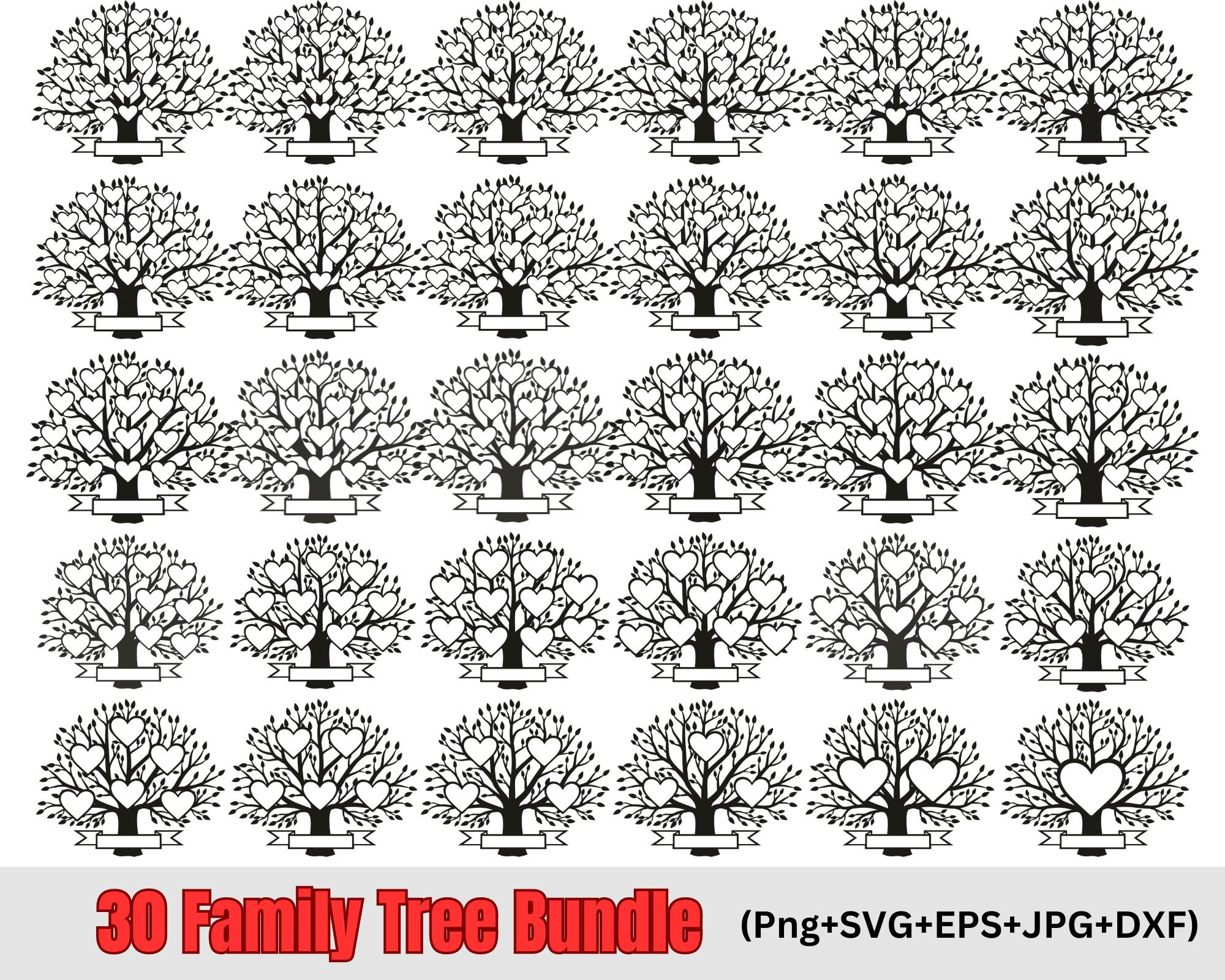 Family Tree Svg Bundle 1-20 Members Tree of Life Svg Tree - Etsy