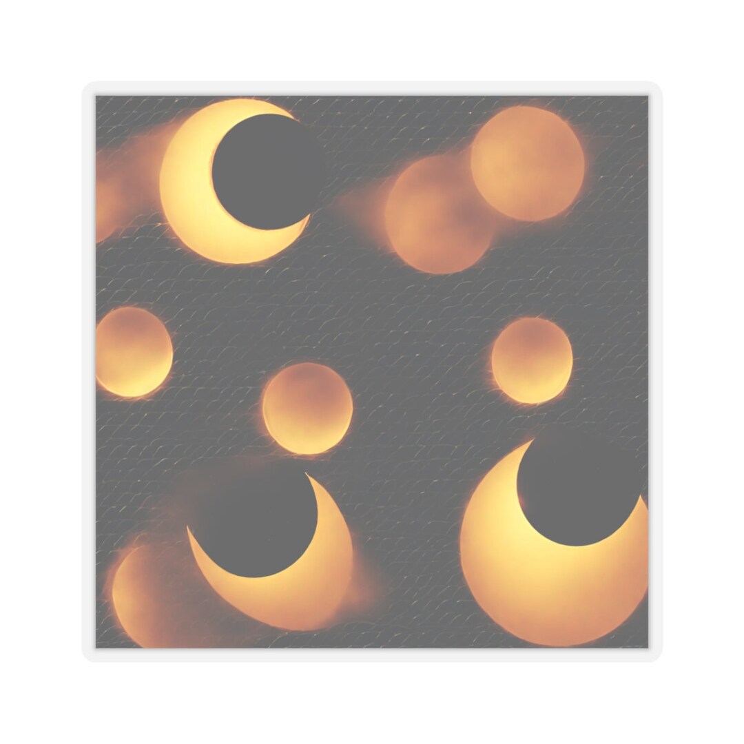 Kiss-cut Stickers, Eclipse Stickers, Sun Stickers, Moon Stickers ...