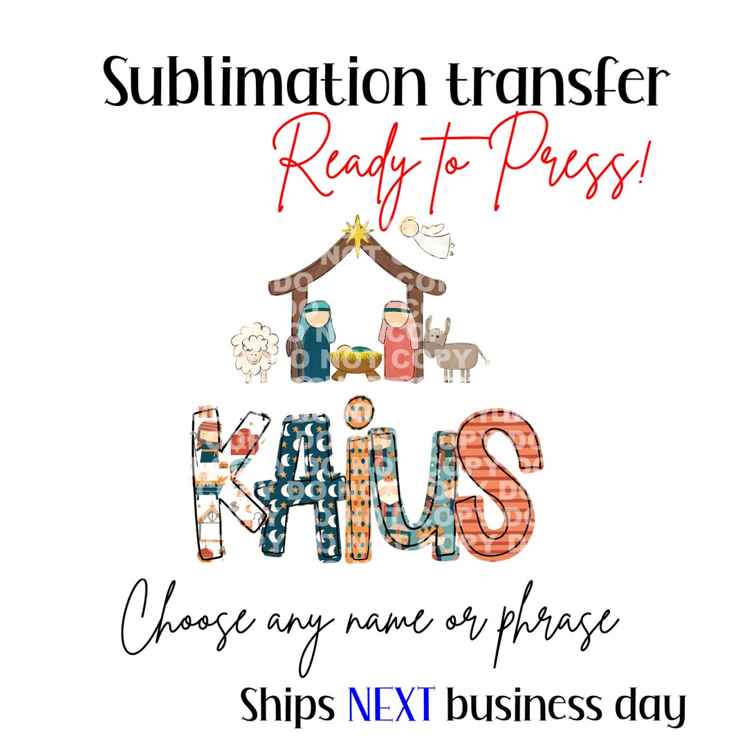 Custom Name Nativity Scene Sublimation Transfer - Etsy