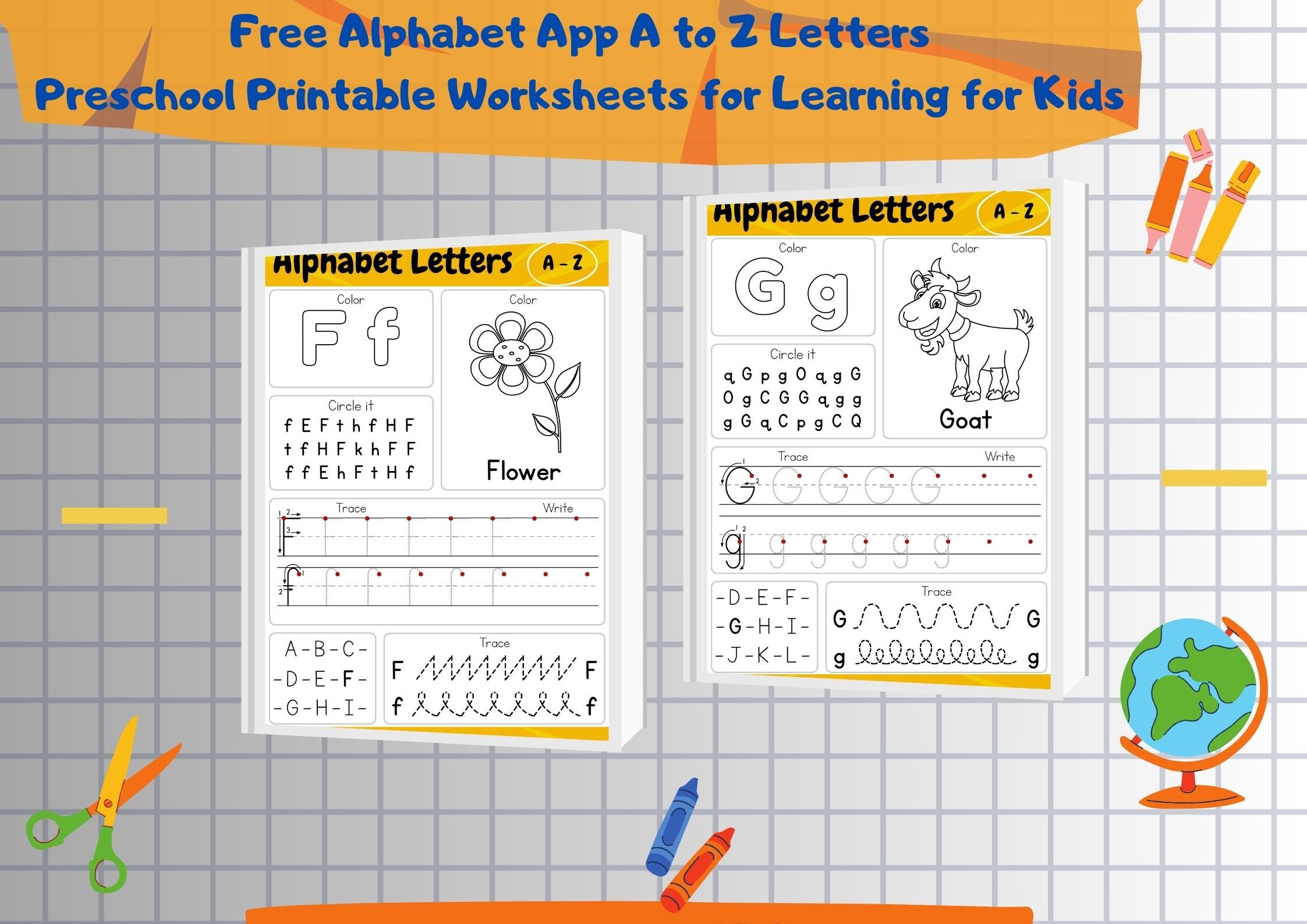 Comprehensive Alphabet Worksheets: Tracing Coloring and - Etsy