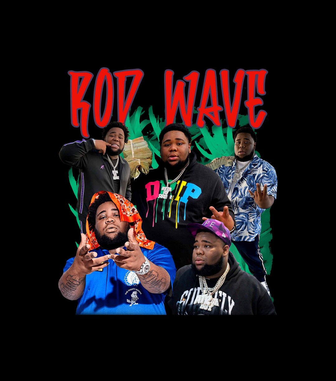 Rod Wave Png T-shirt Design Bootleg Tees Design Ready to - Etsy UK