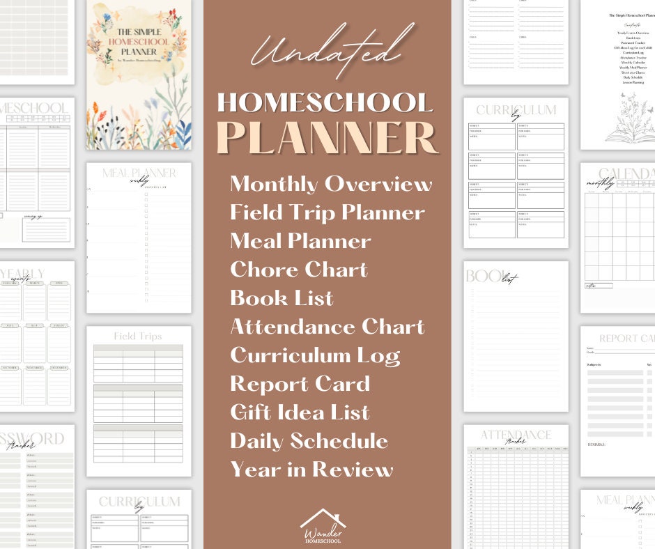 The Simple Homeschool Planner | Printable | Undated | Instant Download ...
