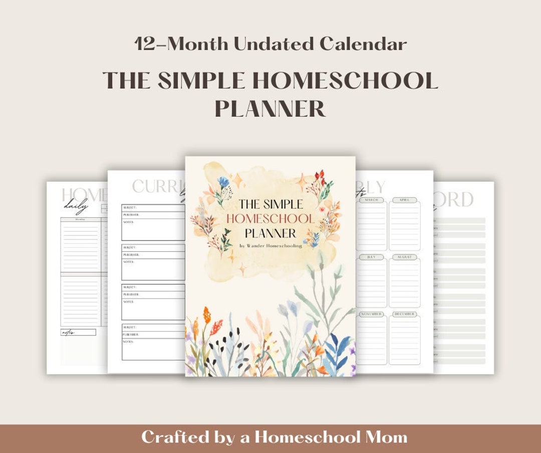 The Simple Homeschool Planner | Printable | Undated | Instant Download ...