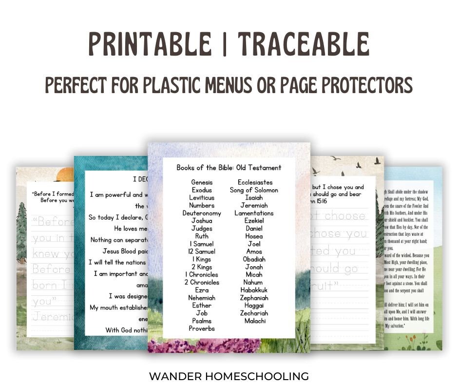 Homeschool Morning Menu: Scriptures on Identity Bible Sheets ...