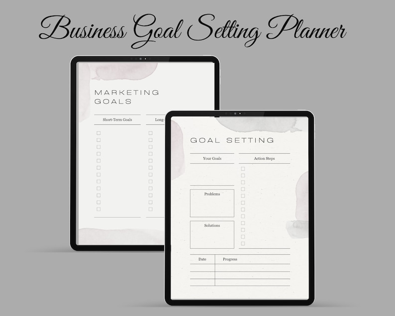 Business Goal Setting Planners, Business Goal Tracker, Marketing Idea ...