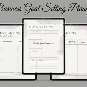 Business Goal Setting Planners, Business Goal Tracker, Marketing Idea ...