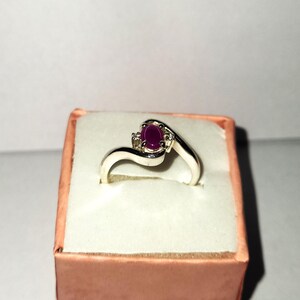 Oval Star Ruby Solitaire Ring, Red Ruby Certified Cabochon Solid Silver ...