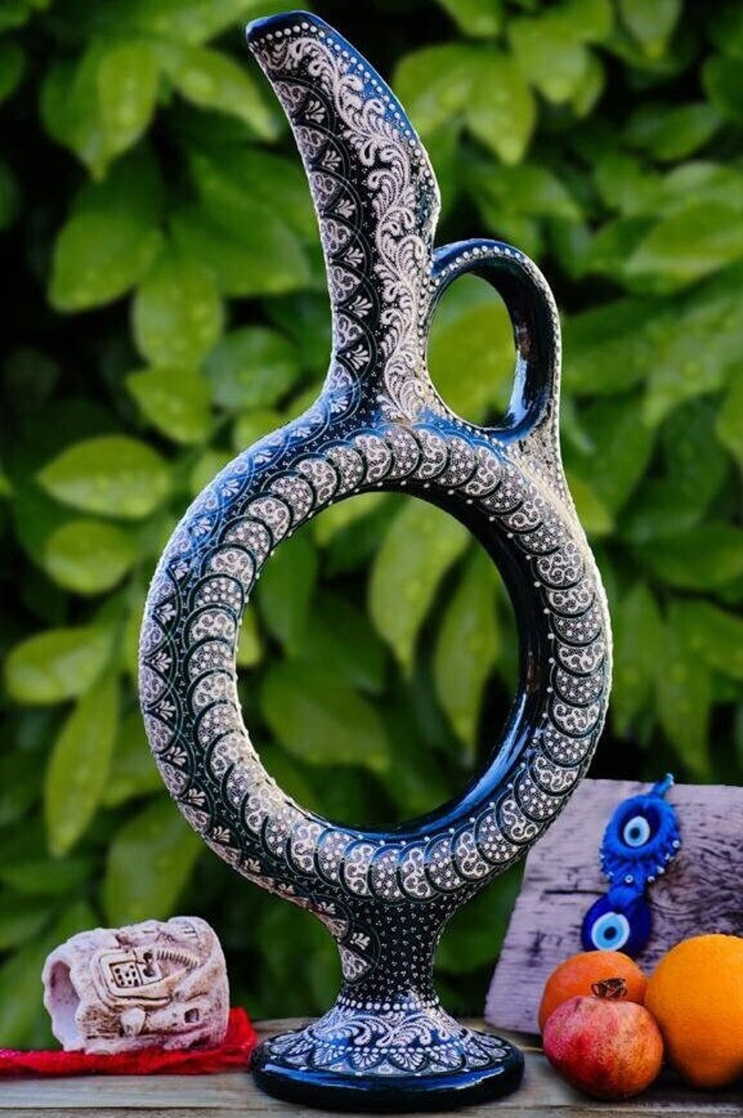 27"ceramic Wine Jug-handmade Wine Jug-decorative Art Piece -ceramic Jug ...