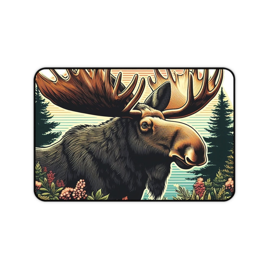 Moose Desk Pad Mouse Pad Touch of Wilderness Mother Nature Theme Gifts ...