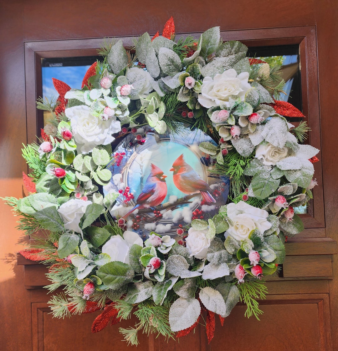 Red Cardinal Winter Wreath - Etsy