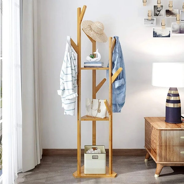 Bamboo Coat Rack - Etsy