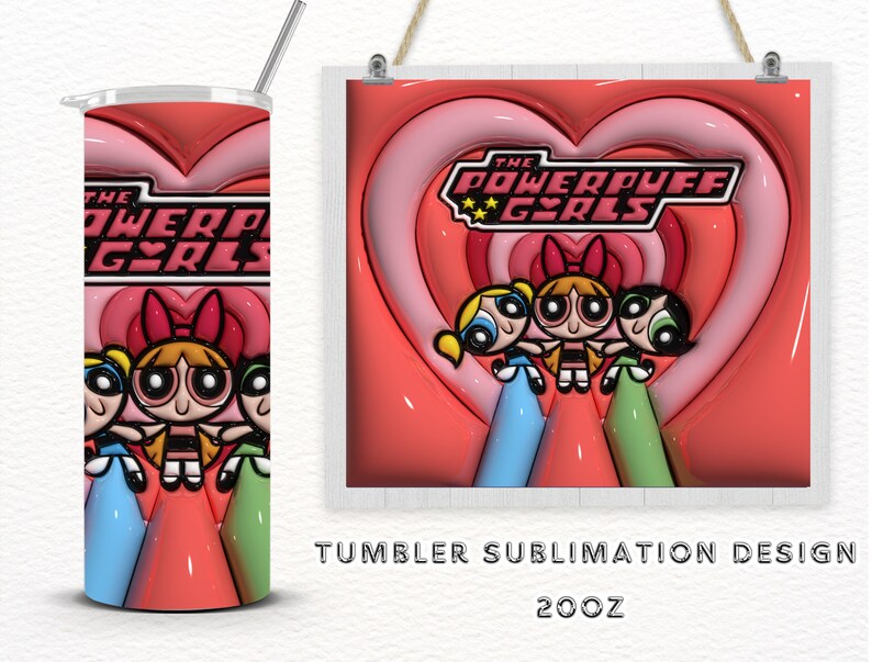 3d Powerpuff Girls Inflated Tumbler Wrap 3d Inflated Tumbler Wrap PNG ...