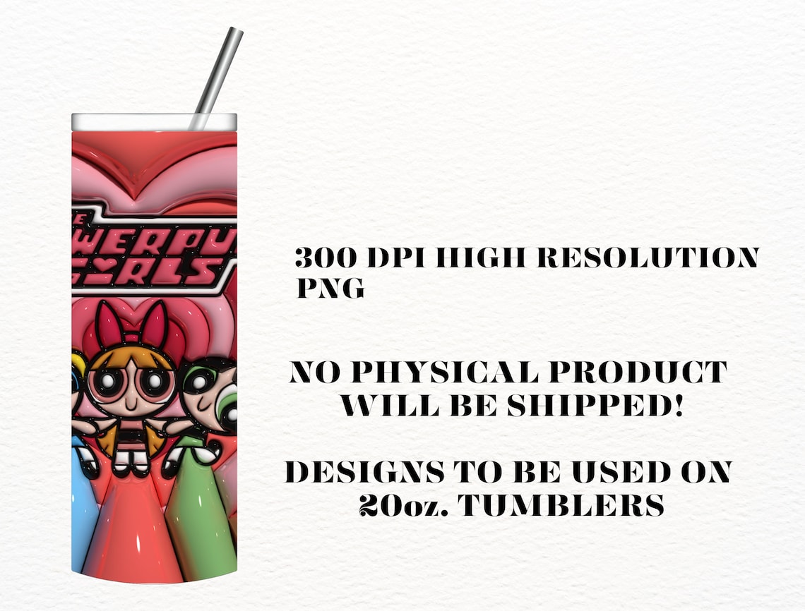 3d Powerpuff Girls Inflated Tumbler Wrap 3d Inflated Tumbler Wrap PNG ...