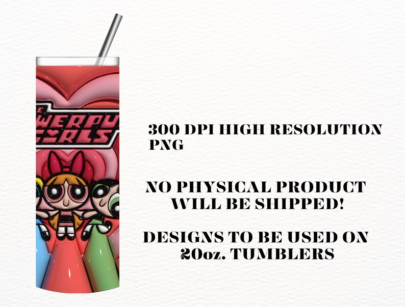 3d Powerpuff Girls Inflated Tumbler Wrap 3d Inflated Tumbler Wrap PNG ...