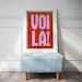 Voila French Quote, Printable Pink and Red Wall Art, Retro Typography ...