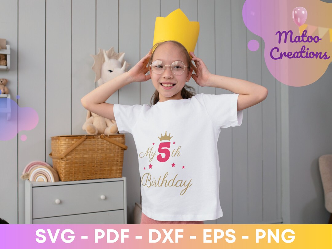 5th Birthday Svg, 5th Birthday Girl SVG, Cricut Silhouette Cut Files, 5th Birthday Squad Svg, in ...