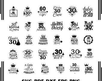 30th Birthday Svg, 30th Svg, Vintage 1994 Svg, 30th Cut File for Cricut, Aged to Perfection Svg ...