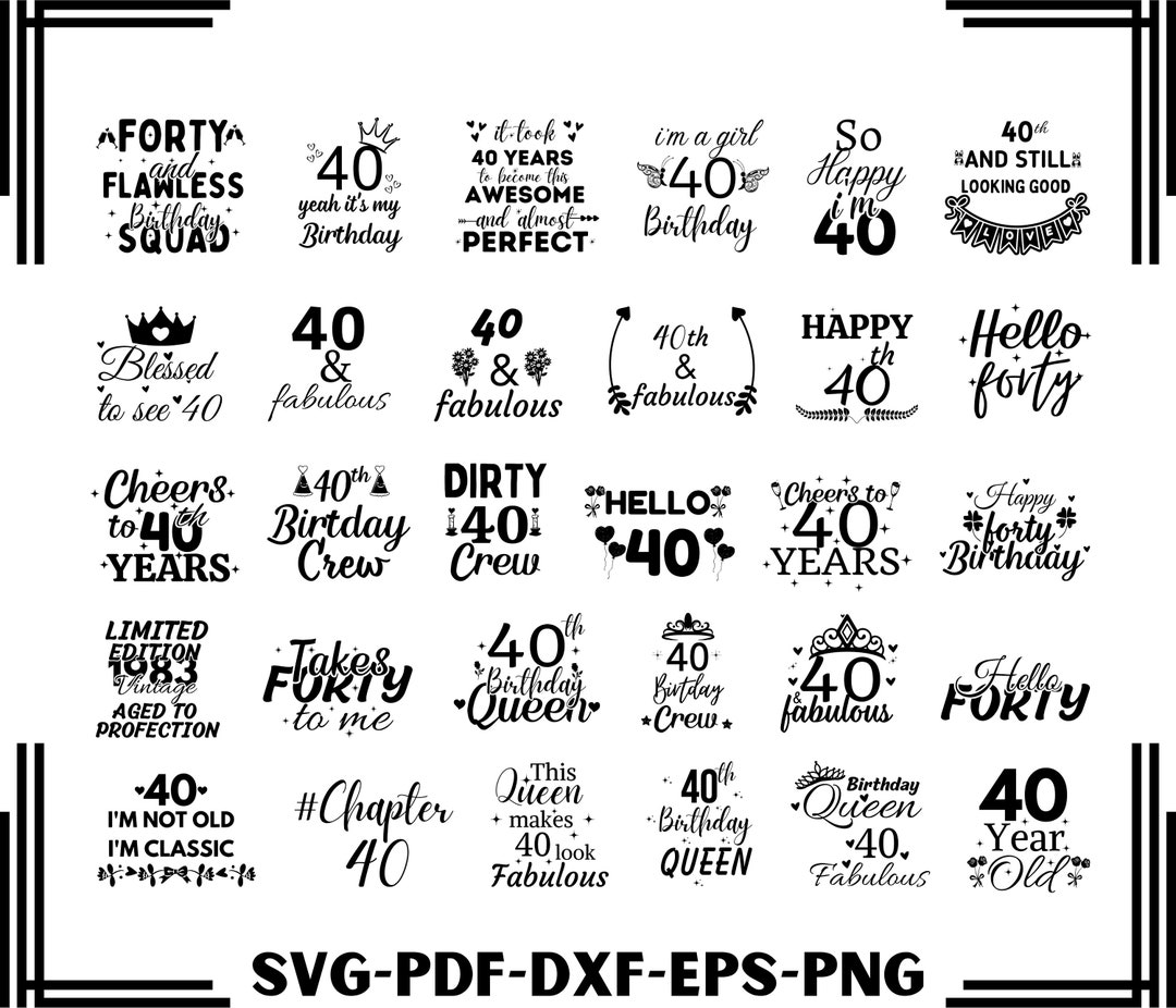 40th Birthday SVG Bundle 40th Birthday SVG Hello 40 Svg - Etsy Australia
