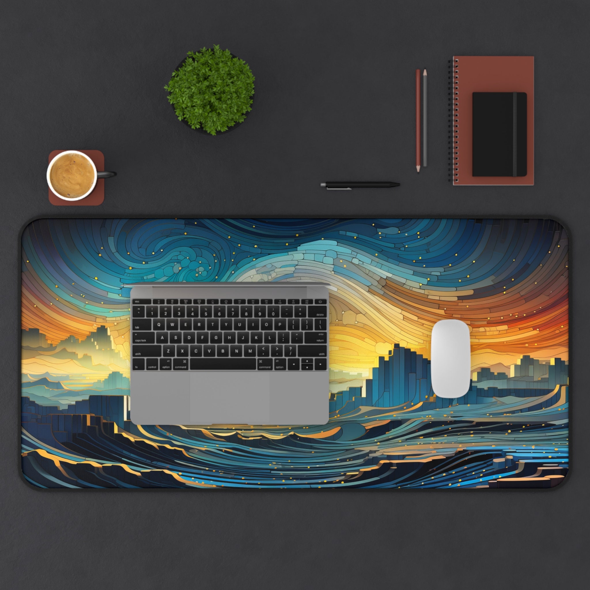Astral Sands Extended Keyboard Desk Mat Surreal Planet Cloud & Terraced ...