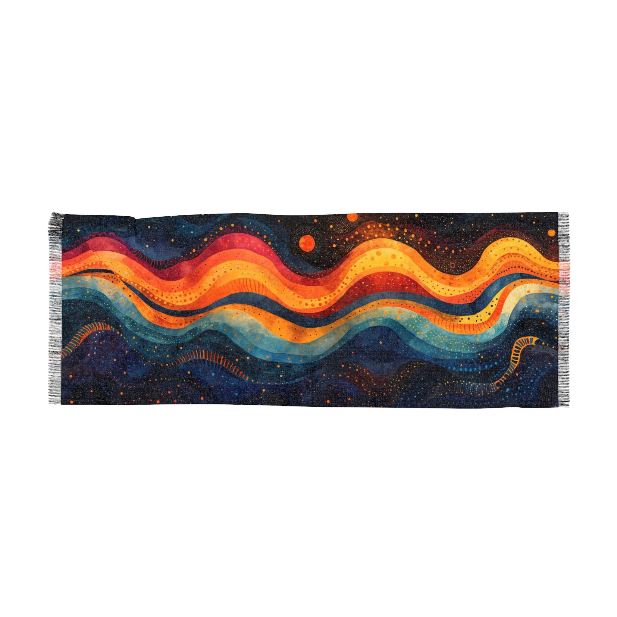 Fusion Scarf With Batik African Patterns & Futuristic Waves: A Vibrant ...