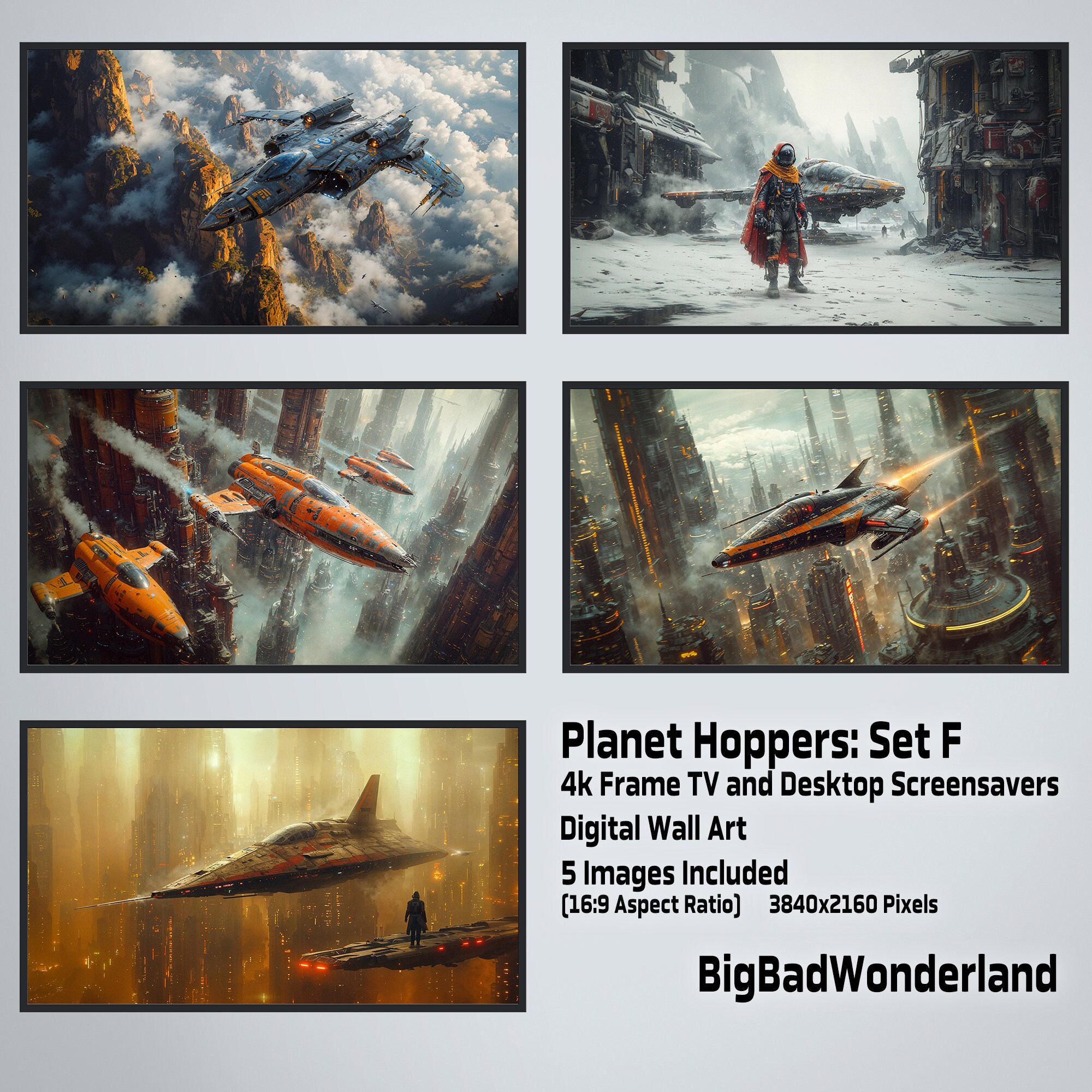 Digital TV Frame Art Sci-fi Spaceship Collection Wallpaper ...