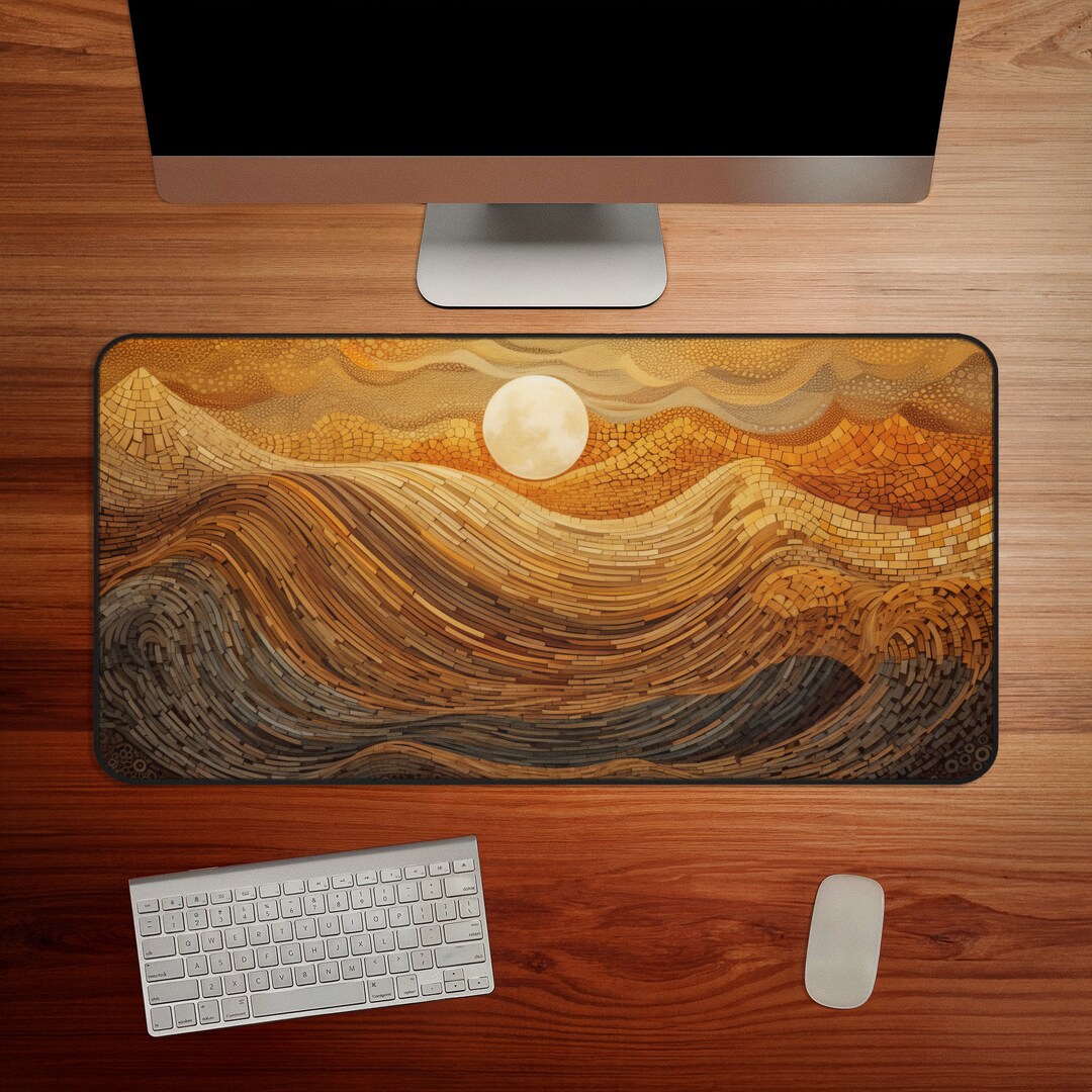Desert Sunrise Desk Mat: Ethereal Mosaic Seascape - Etsy