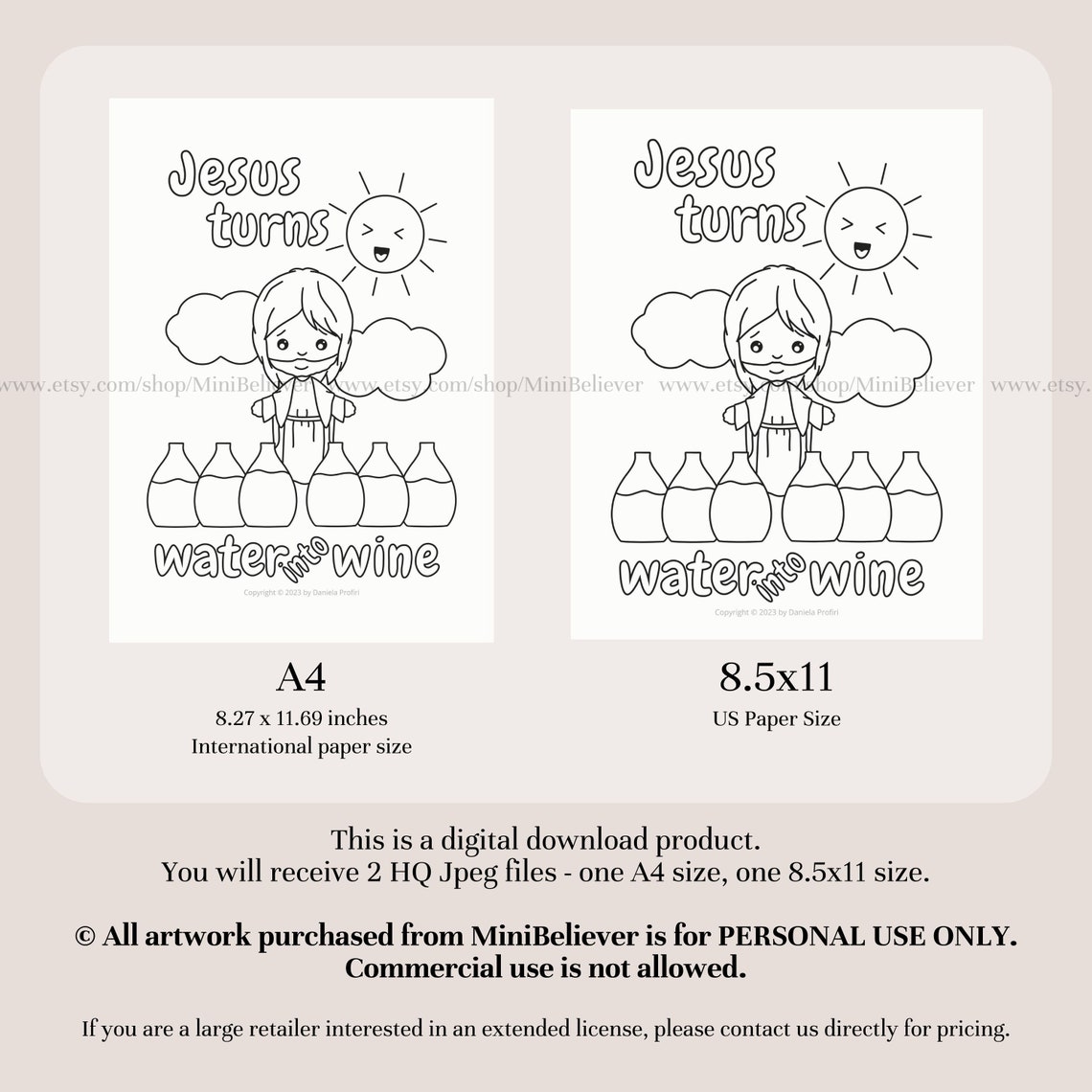 Jesus Turns Water Into Wine, Wedding at Cana, Bible Coloring Pages ...