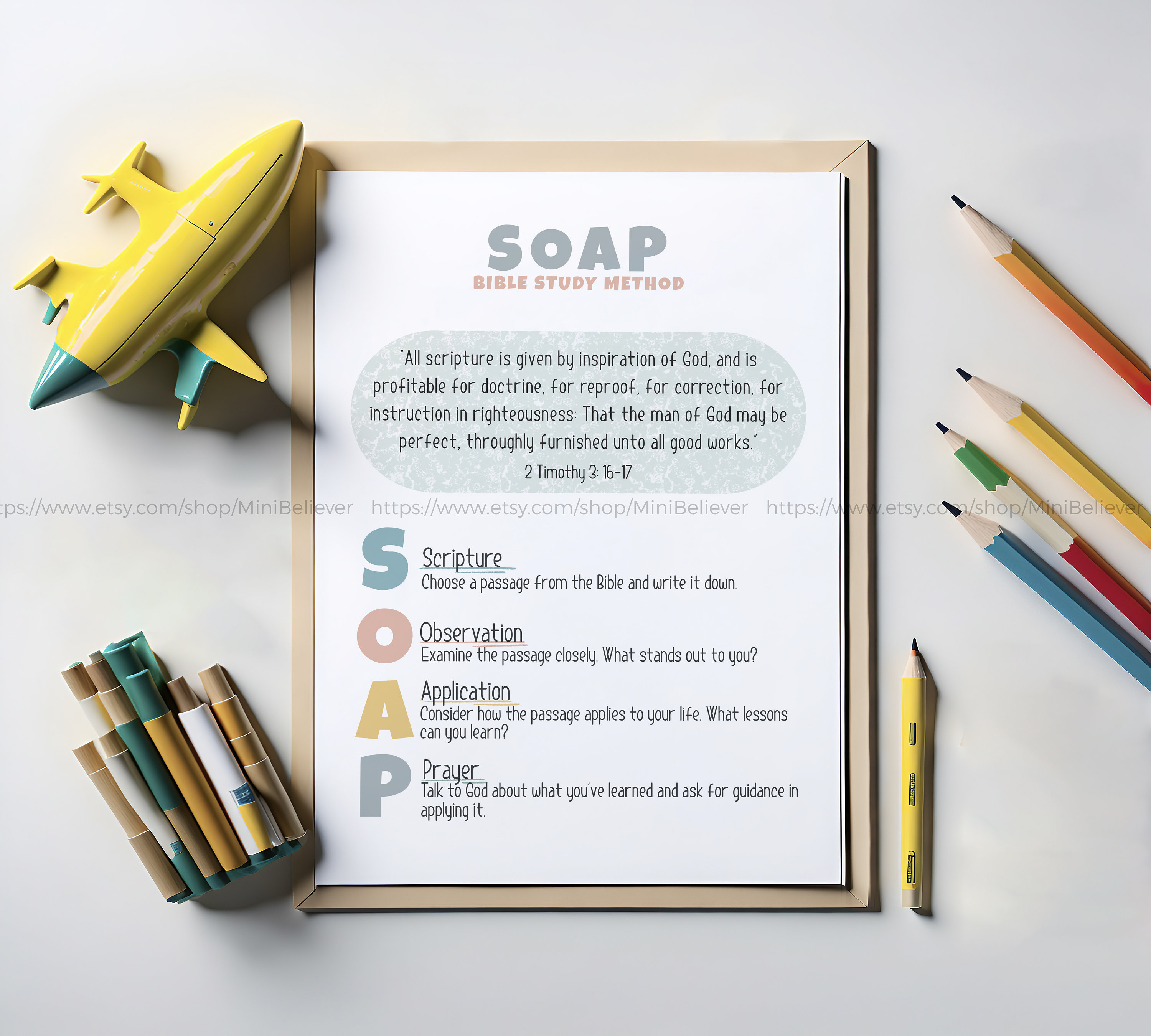 Colorful SOAP Bible Study Method, Bible Journaling Worksheets, Daily ...
