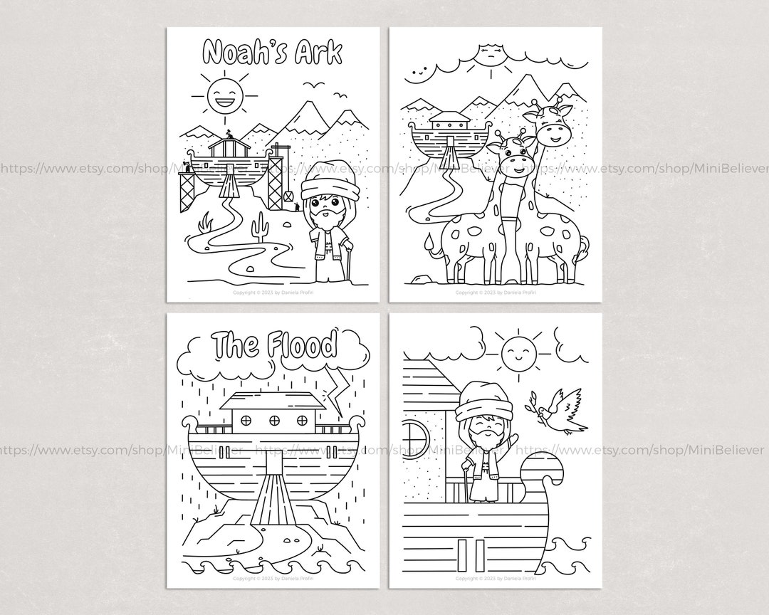 Noah's Ark Coloring Pages, Printable Bible Coloring Pages, Christian ...