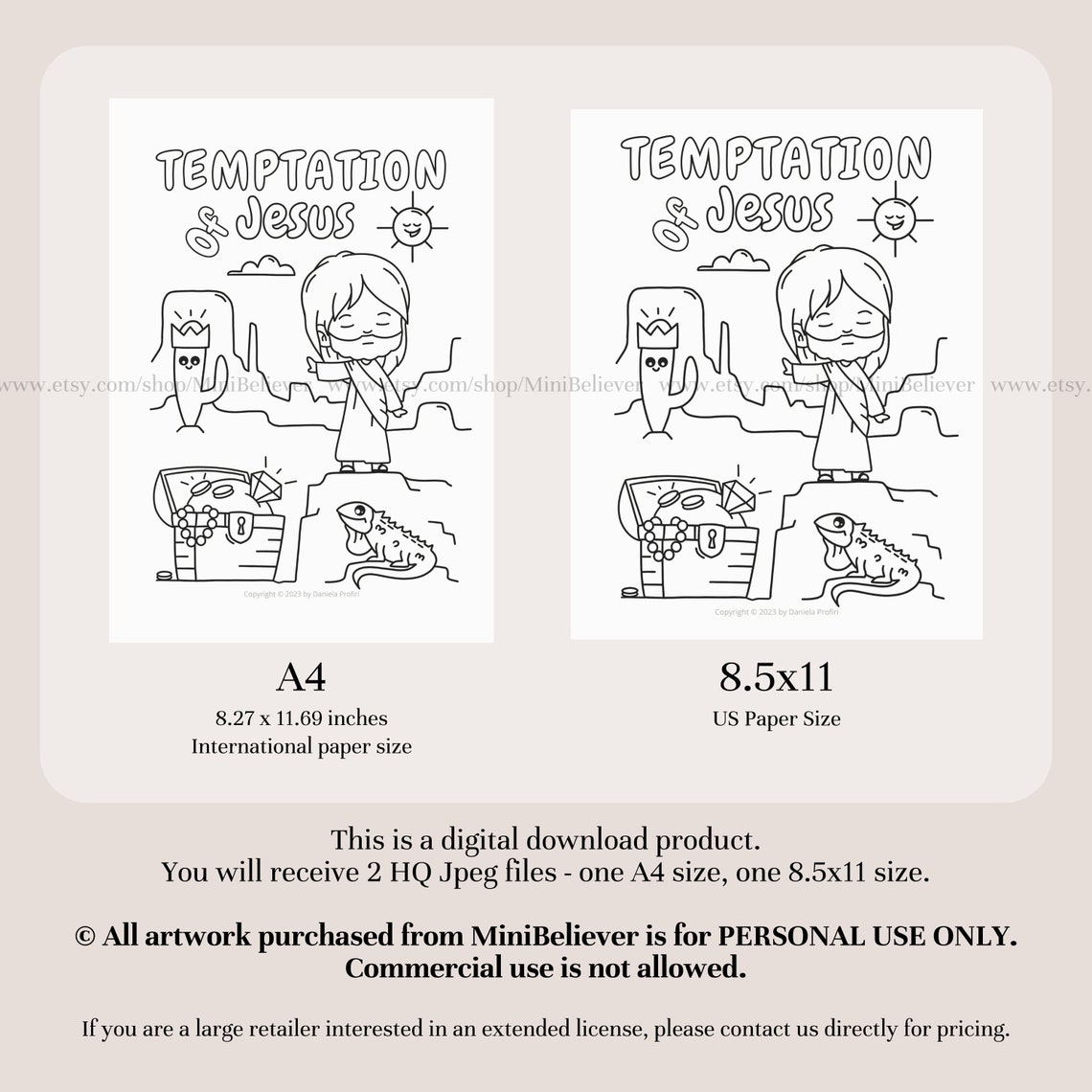 The Temptation of Jesus Coloring Page, Bible Coloring Pages, Children's ...