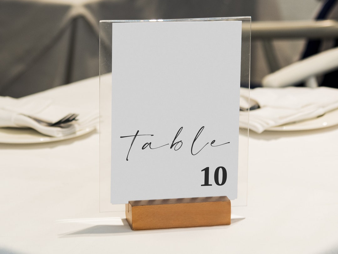 Table Number Sign Template Minimal Table Number Template - Etsy
