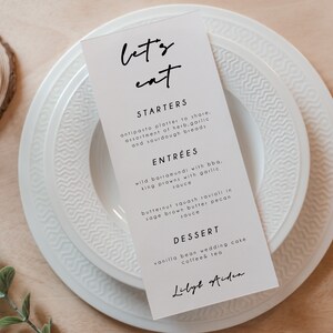 Classic Wedding Menu Template, Elegant Wedding Menu, Wedding Menu Sign ...