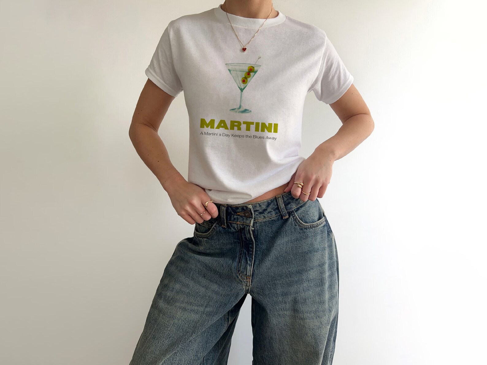 Martini Cocktail Baby Tee Cocktail Print Tshirt Y2K Fashion Baby Tee ...