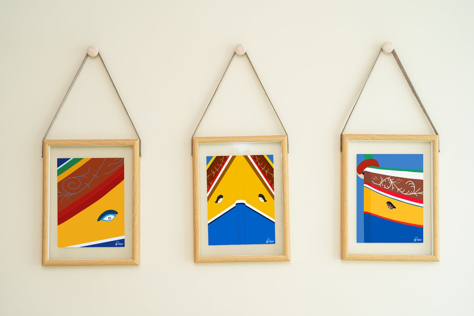 Malta Luzzu Wall Art, Maltese Abstract Boat Art, Maltese Design - Etsy