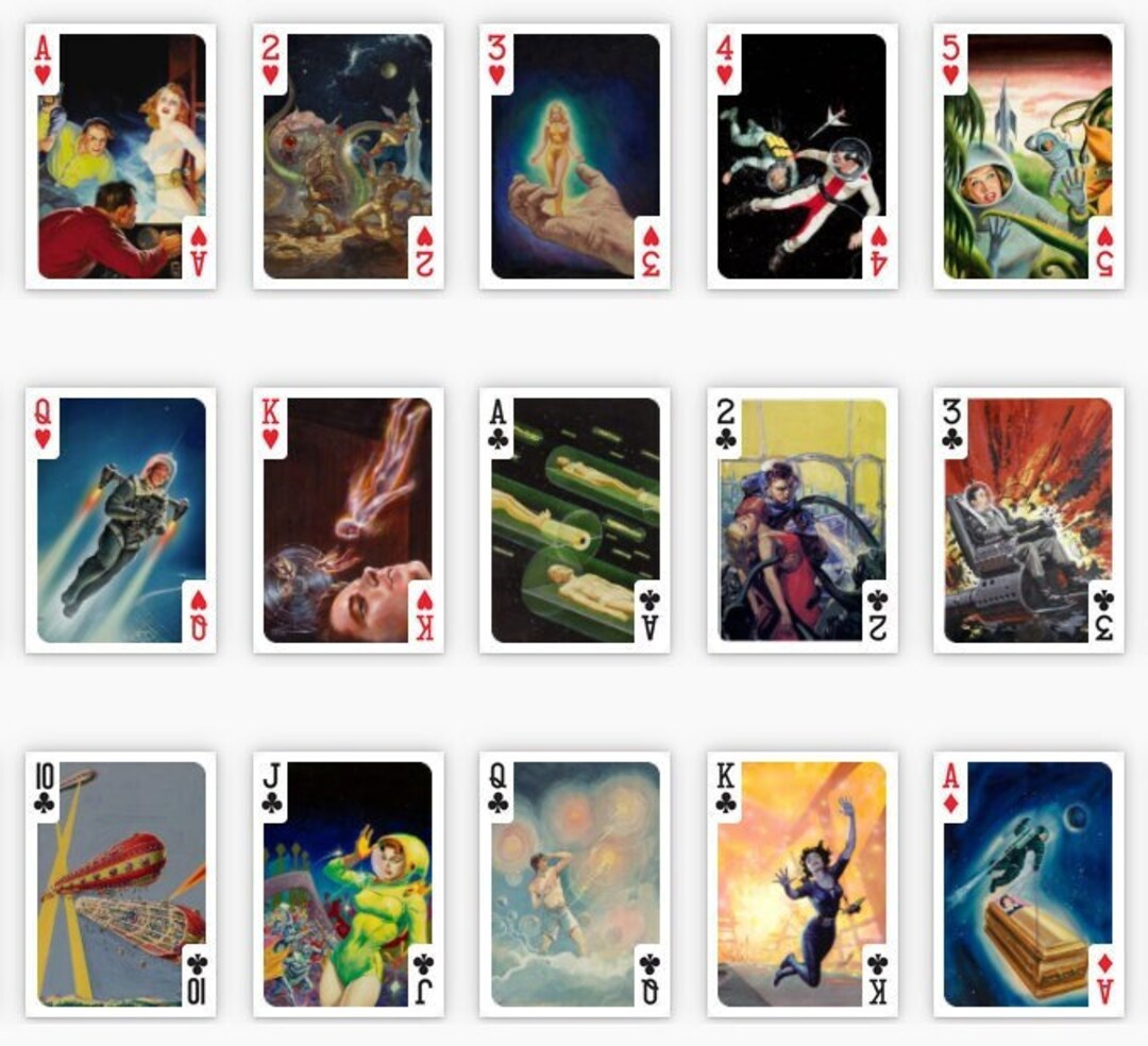 Pulp Sci-fi Playing Cards - Poker Deck 54 Individual Sci-fi Pulp ...