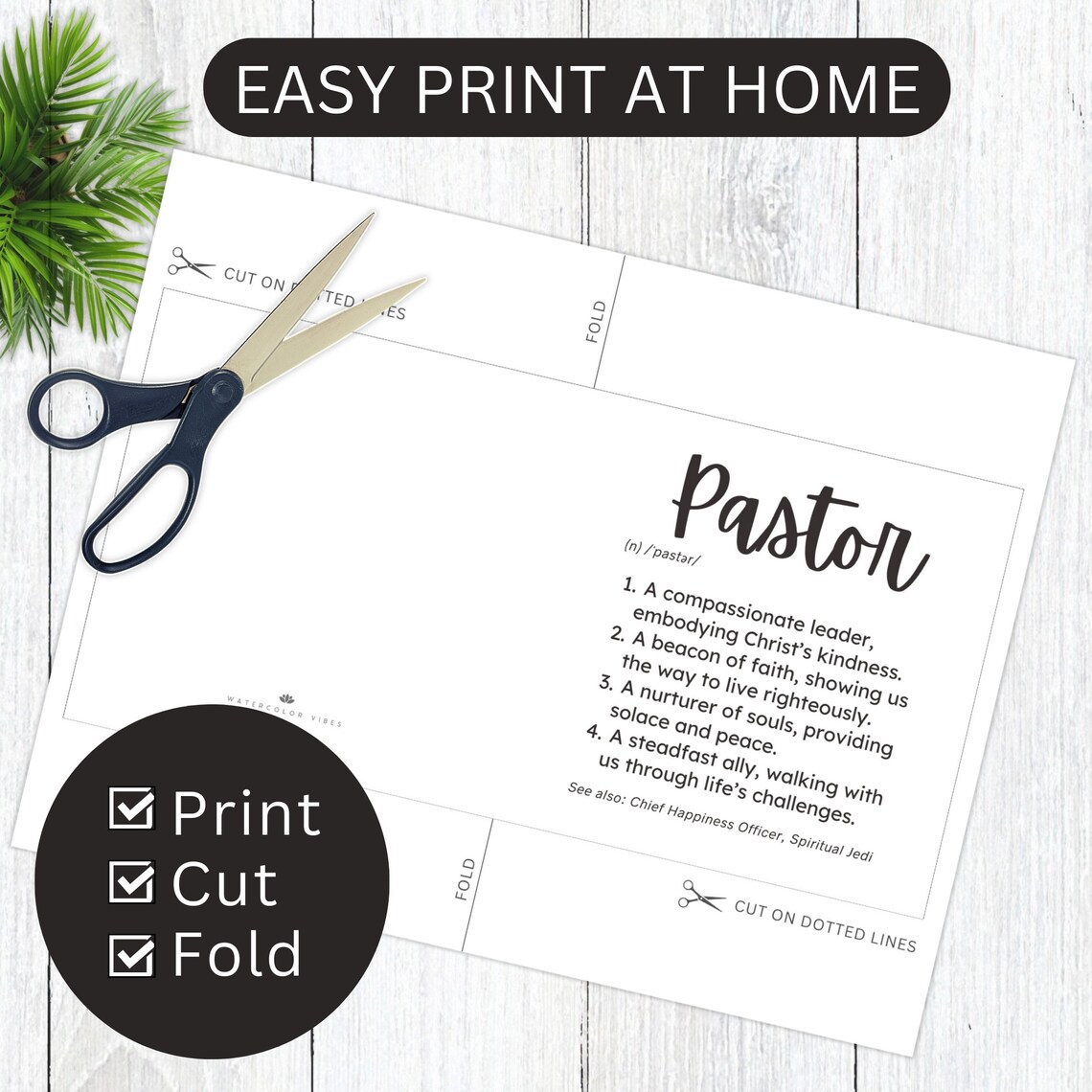 Card for Pastor Printable, Pastor Appreciation Card, Pastor Birthday ...