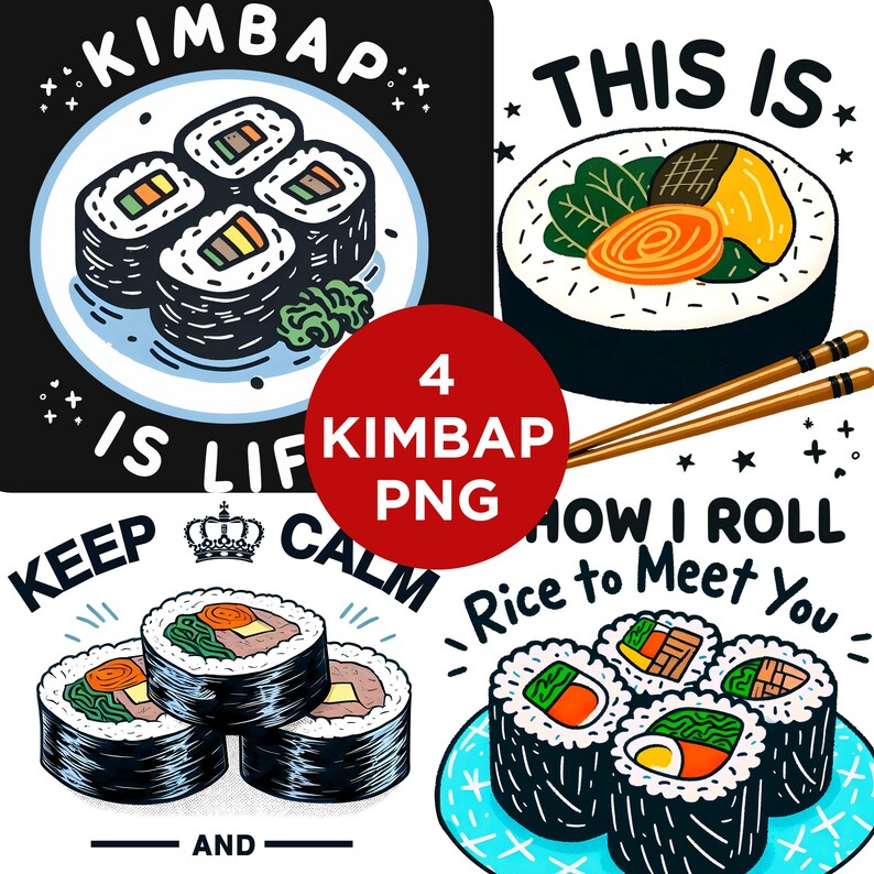 Korean Food Clipart, Korean Food PNG, Kimbap Clipart, Kawaii Kimbap ...